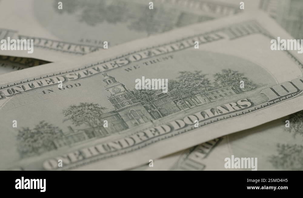 Closeup slide background of 100 dollar bills old style Stock Video ...