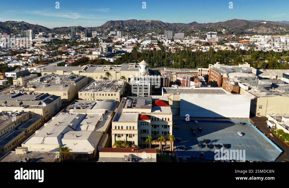 Paramount Studios at Melrose Avenue from above - Los Angeles Drone ...