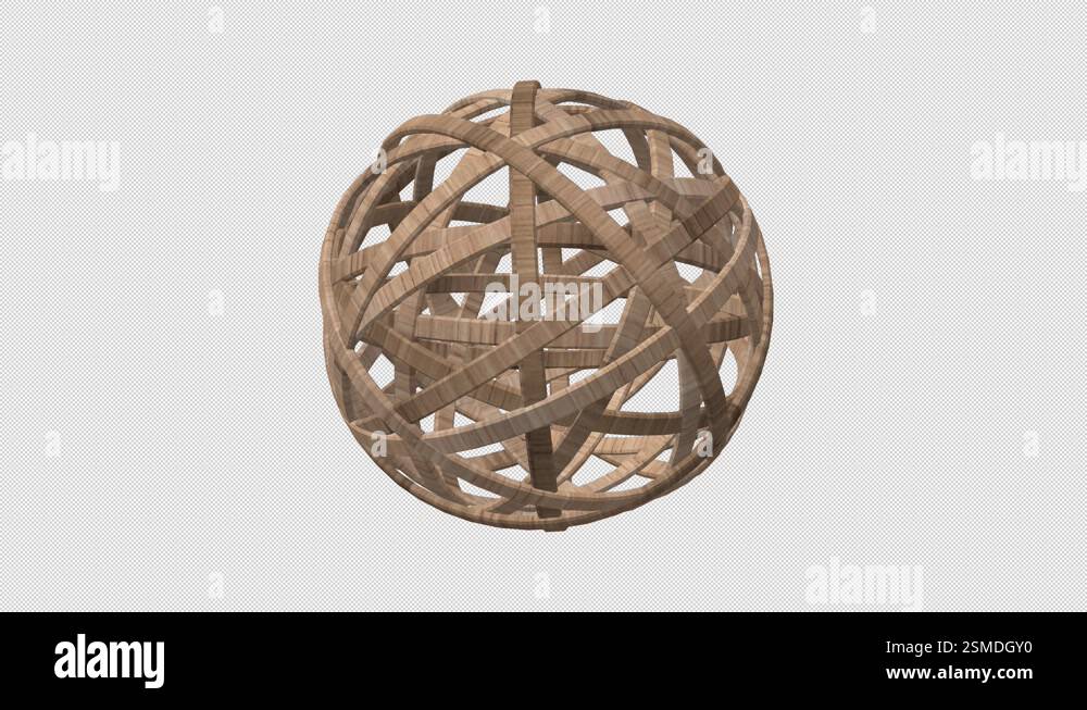 Wooden Sphere Loop 4K With Alpha Channel Stock Video Footage - Alamy