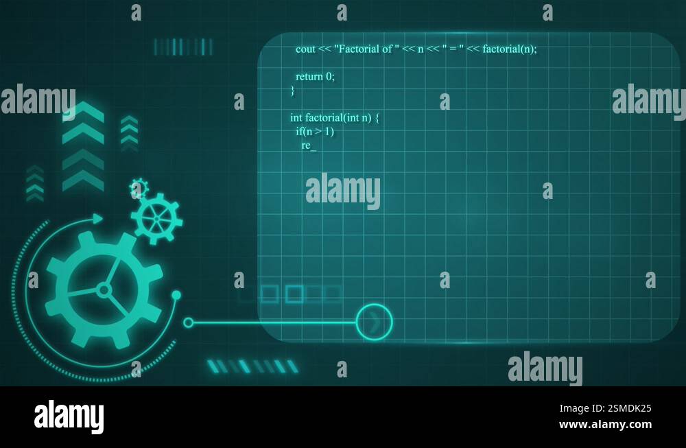 HUD is a futuristic GUI screen with scrolling programming security ...
