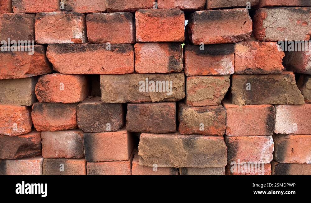 Video of background and texture of bricks in a craft factory Stock ...