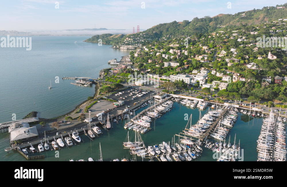 Sausalito port with private yachts and sailboats, San Francisco ...
