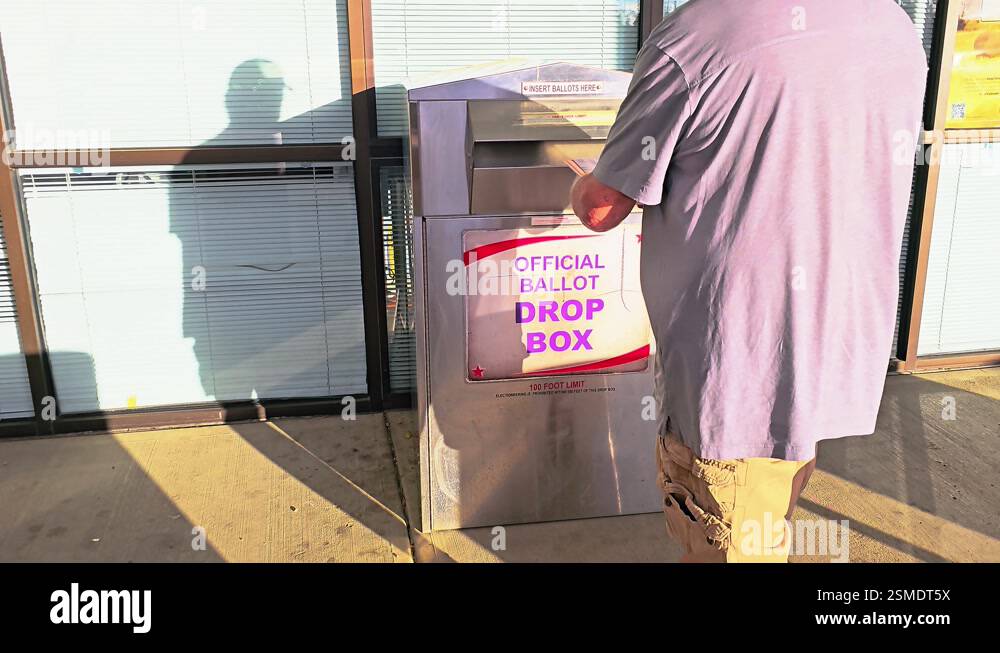 Vote by Casting Ballot from Middle-Aged Man in Election by Dropping ...