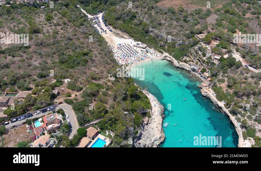 Mallorca: Aerial View Of Resort Town Cala Liombards On Majorca Island ...