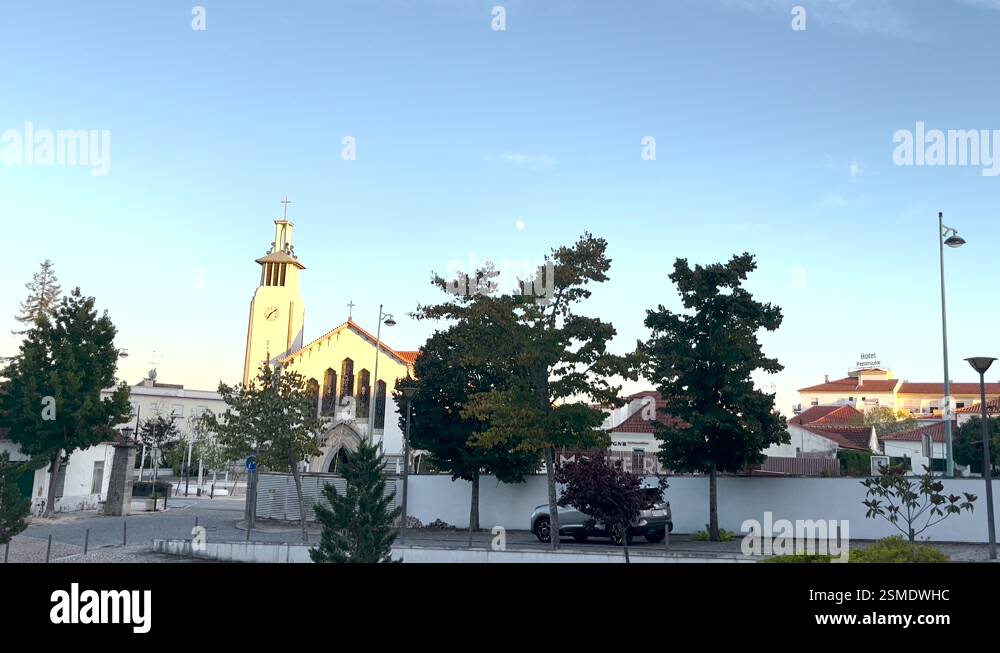 Shot Of Distinctive Church Near Green Trees Stock Video Footage - Alamy