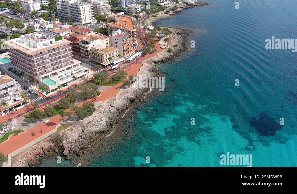 Mallorca: Aerial View Of Resort Town Son Servera On Majorca Island ...