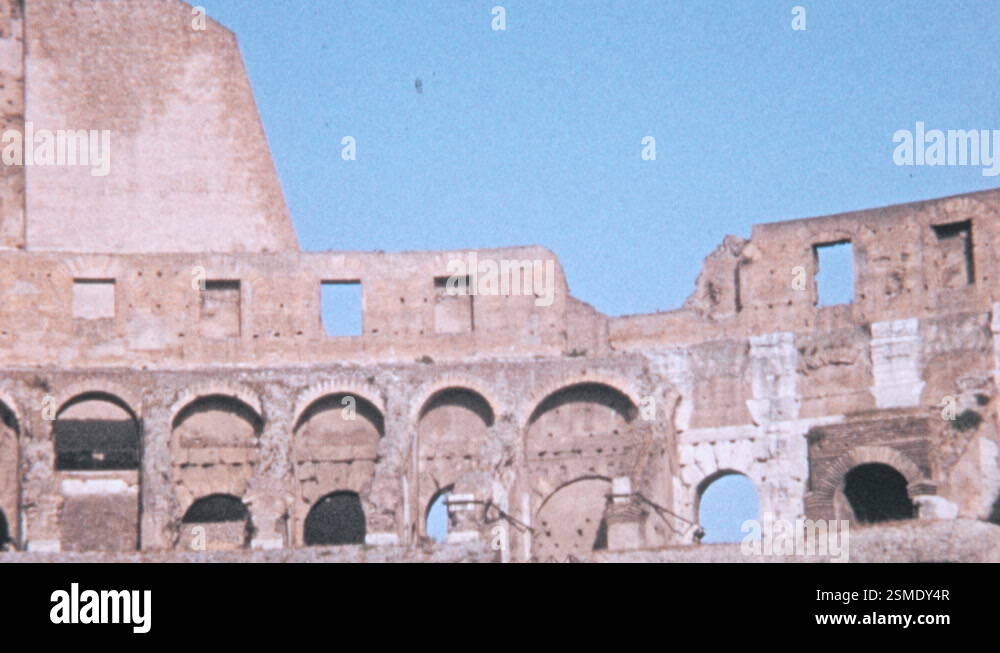 Columns with Arches and Windows of the Colosseum in Rome in the 1960s ...