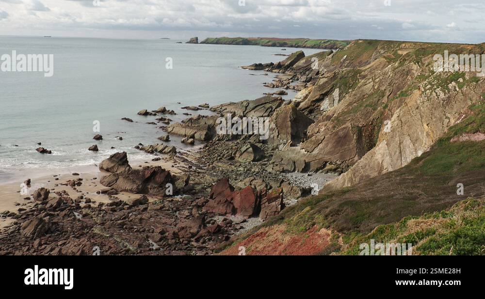 Skomer Island from Wooltack Point in Pembrokeshire, Wales, UK Stock ...