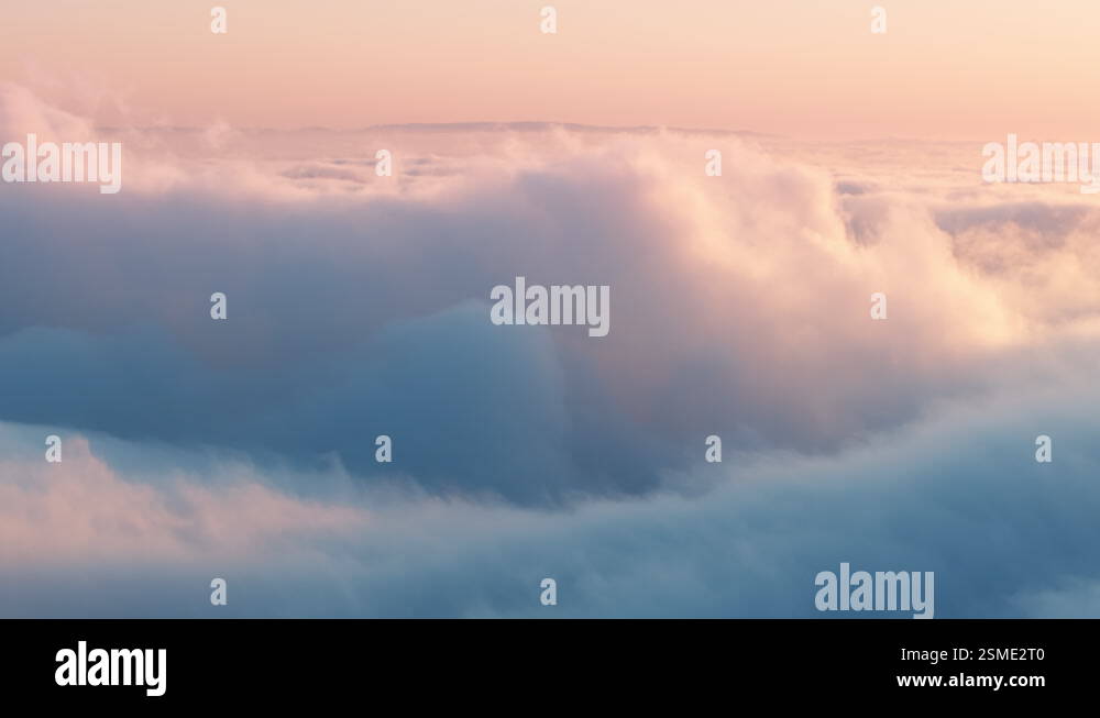 Cinematic breathtaking fresh clean air in sunset skies on Paradise ...