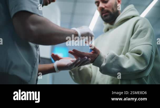 Airport Terminal: African American Security Officer Conducts TSA Hand ...