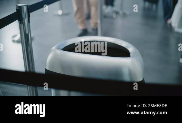 Airport Security Checkpoint: Close Up of Unrecognizable Man Throwing ...