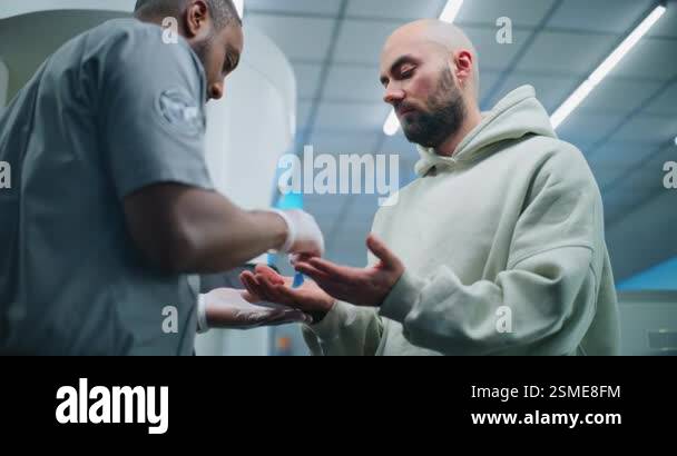 Airport Security Checkpoint: African American Security Officer Doing ...