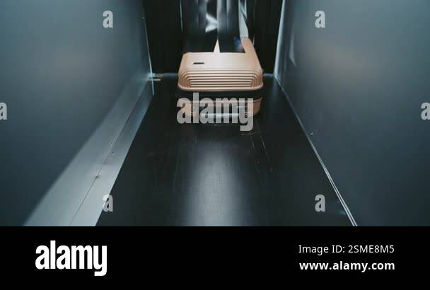 Security Checkpoint in Modern Airport Terminal: Suitcase of Passenger ...