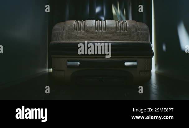 Security Checkpoint in Airport Terminal: Close Up of Suitcase Moving on ...