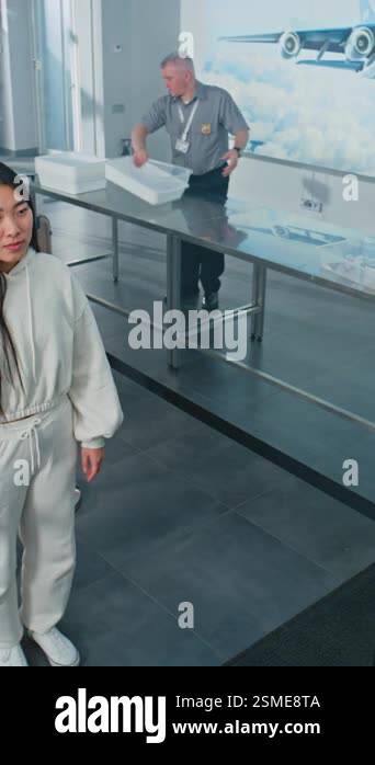 Security Line in Airport: Queue of People with Diverse Ethnicity ...