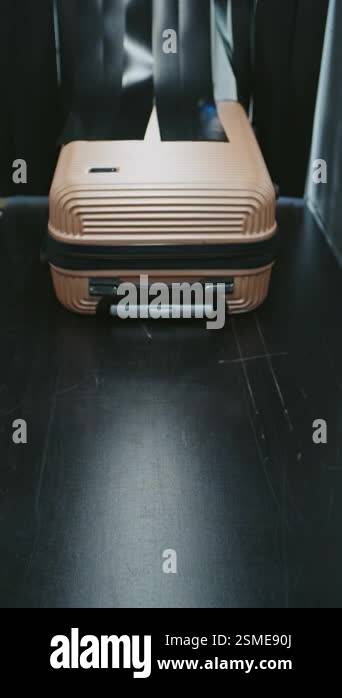 Security Checkpoint in Airport Terminal: Suitcase of Passenger Moving ...