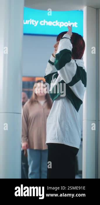 Airport Terminal: People with Diverse Ethnicity, Gender Walking Through ...