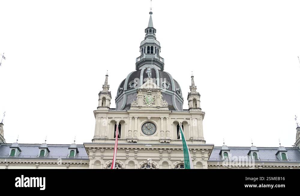 Graz, Austria: Town hall building on Hauptplatz. Rathaus Stock Video ...