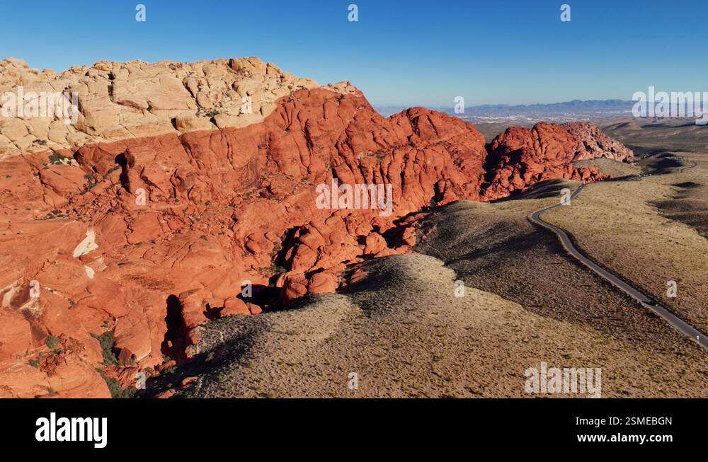The famous red rocks and beige sandstones at red Rock Canyon Stock ...