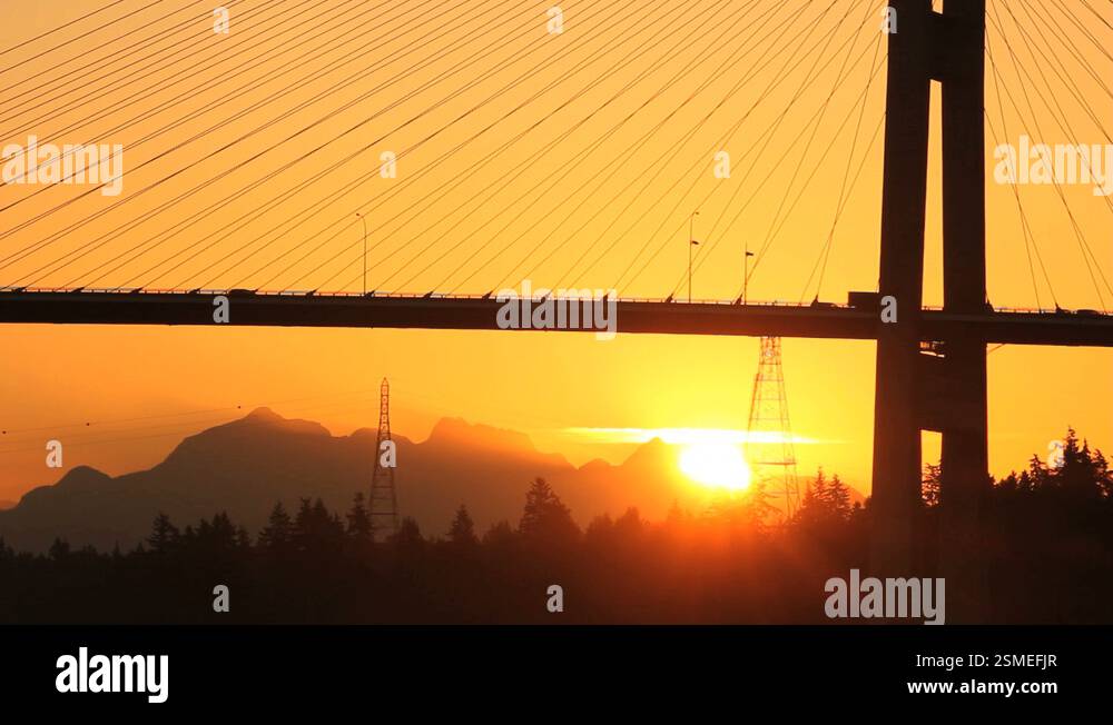 Morning Bridge Sunrise Commuter Traffic.mov Stock Video Footage - Alamy