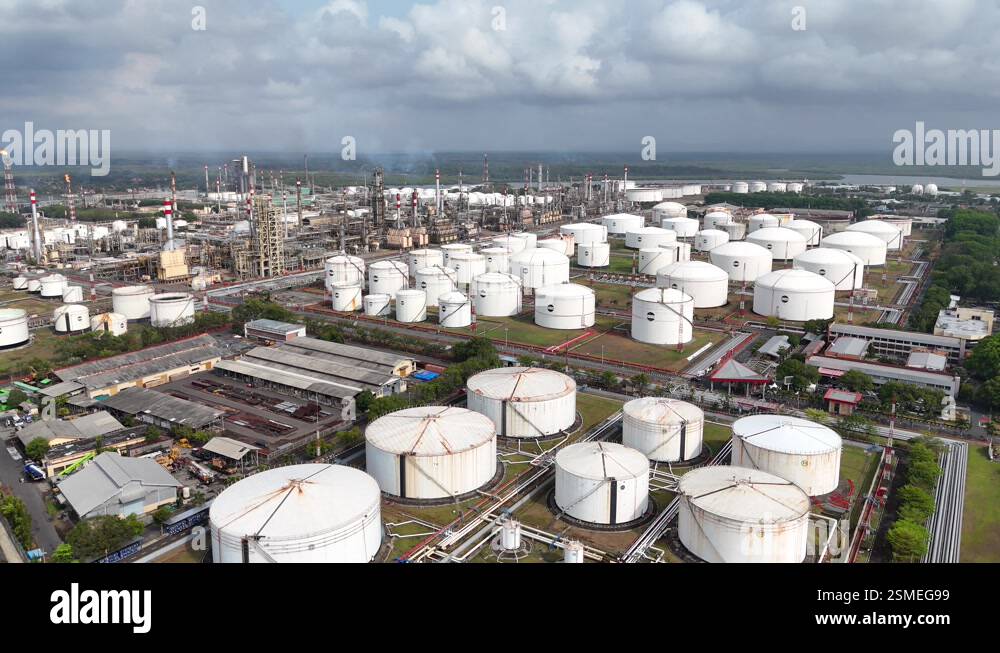 Biggest Fuel terminal in Indonesia Stock Video Footage - Alamy