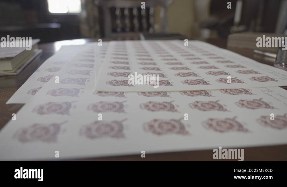 18th century Colonial America - British Tax Stamps on Tabletop, Camera ...