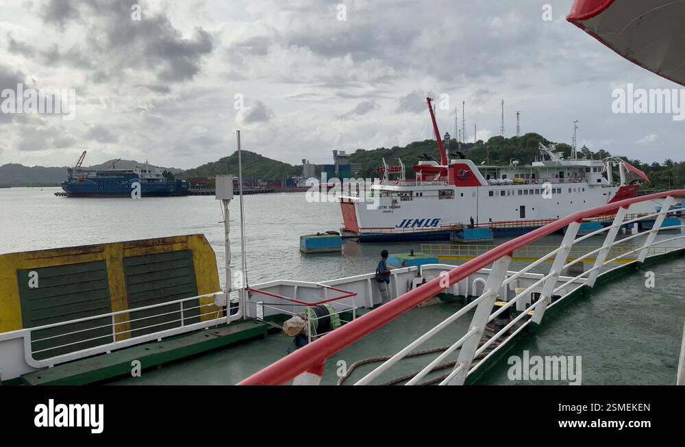 Ferry Port Lembar, Port for departure from Lombok island to Bali Stock ...