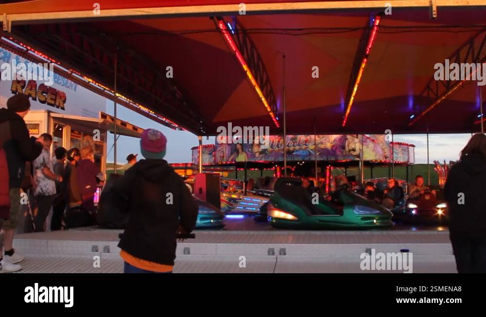 Fairground Bumper Car Ride at Night Stock Video Footage - Alamy