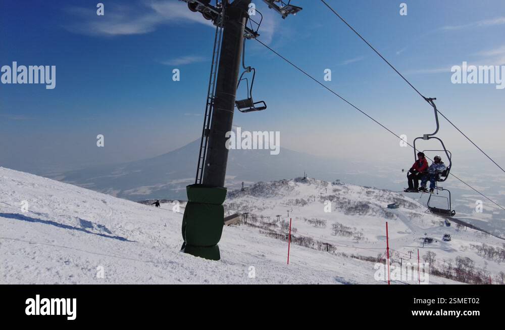 Niseko ski resort in Hokkaido in Japan with Yotei volcano Stock Video ...