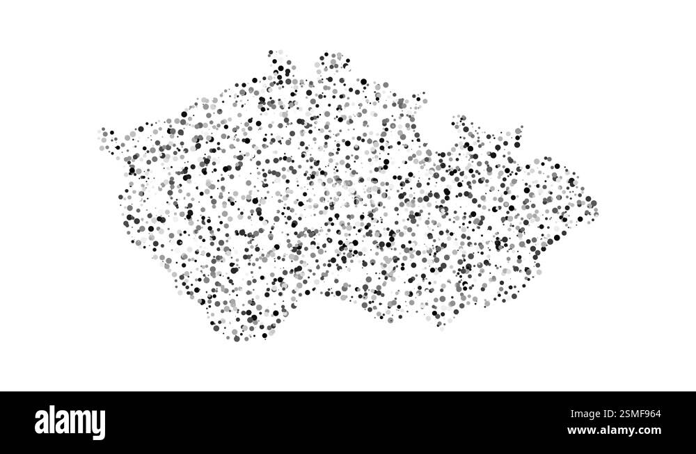 Black Czech Republic country map border background animation Stock ...