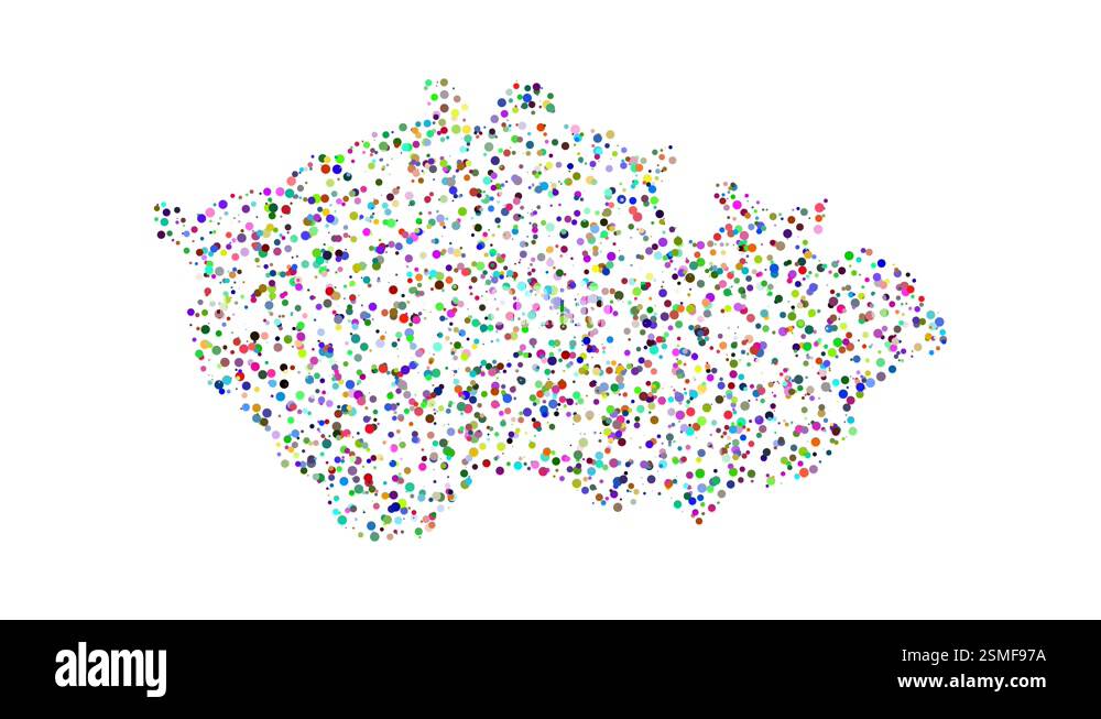 Colorful on white Czech Republic country map border background ...
