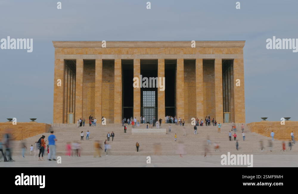 People walk around the Mausoleum of Mustafa Kemal Ataturk in Ankara ...