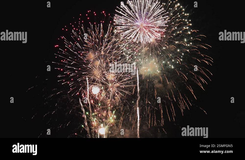 4th of July Fireworks finale Stock Video Footage - Alamy