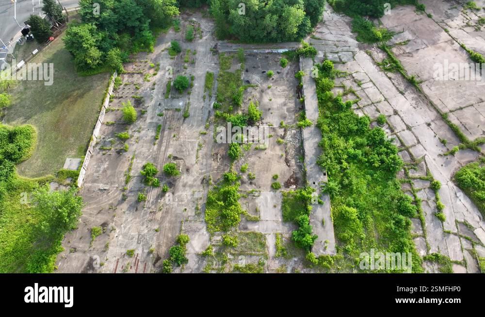 Aerial view of old industrial area near Smith Street in Perth Amboy ...