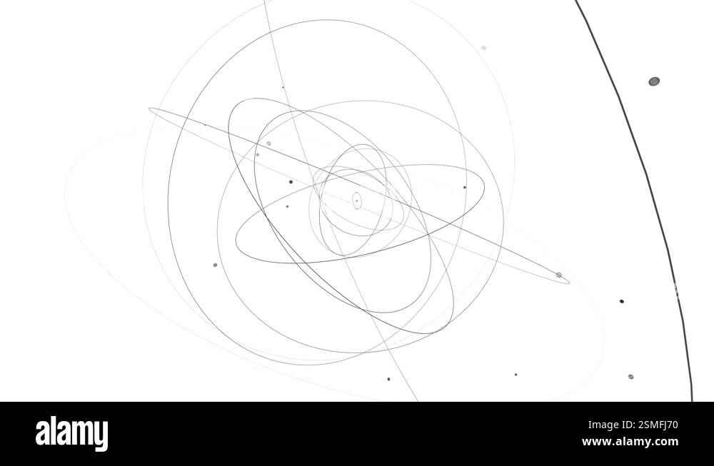 Multiple Ellipses Representing The Paths Of Electrons Around A Central
