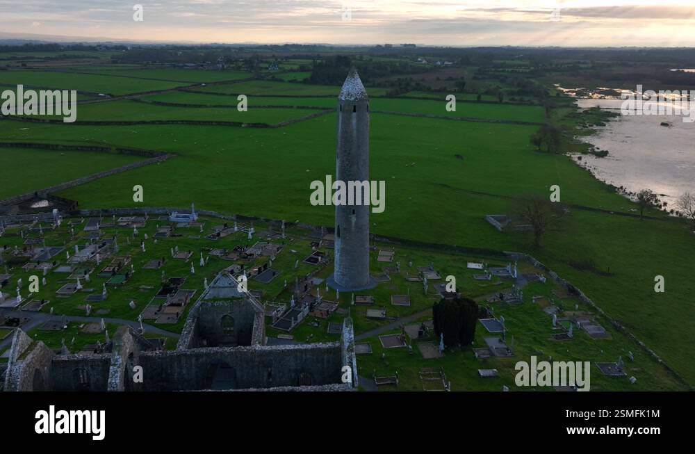 Kilmacduagh monastery round tower Stock Videos & Footage - HD and 4K ...