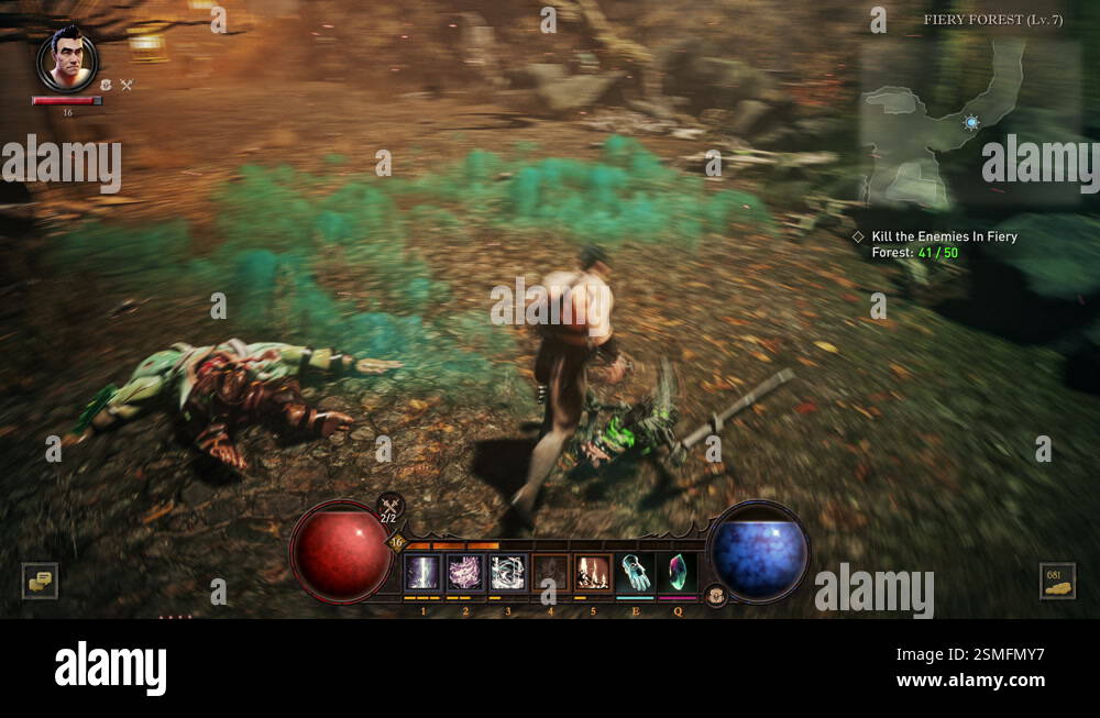 Animation of the epic battle with boss monster in a digital mockup fake ...