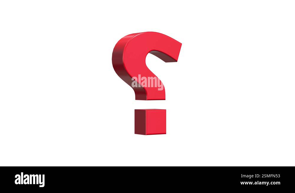 Question mark spinning on white background Red ? - 3D Question Mark ...