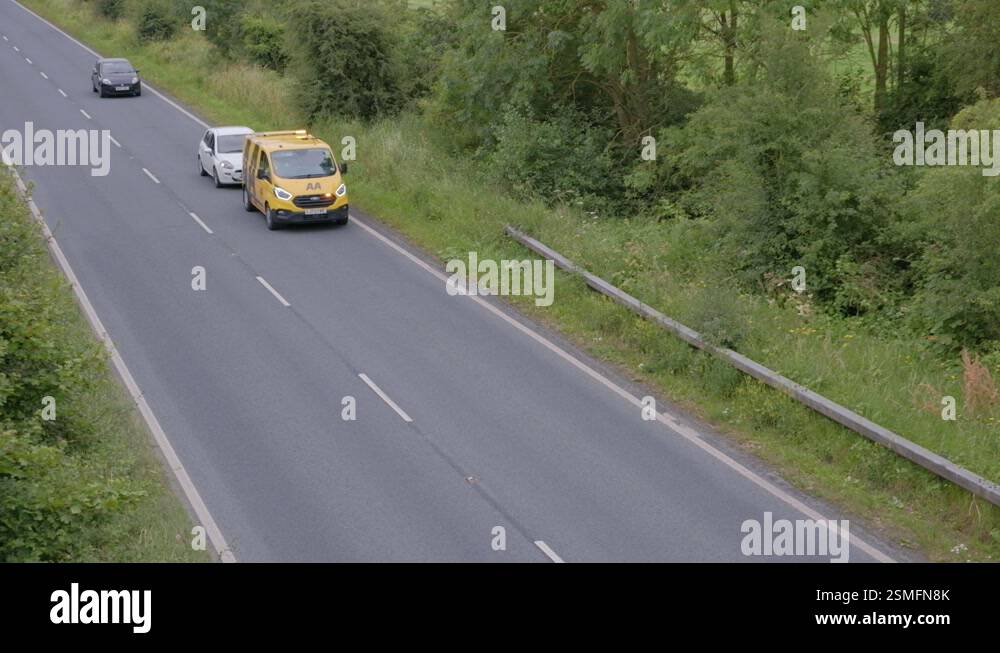 AA breakdown recovery van on a countryside road. York.UK. 6.7.2024 ...