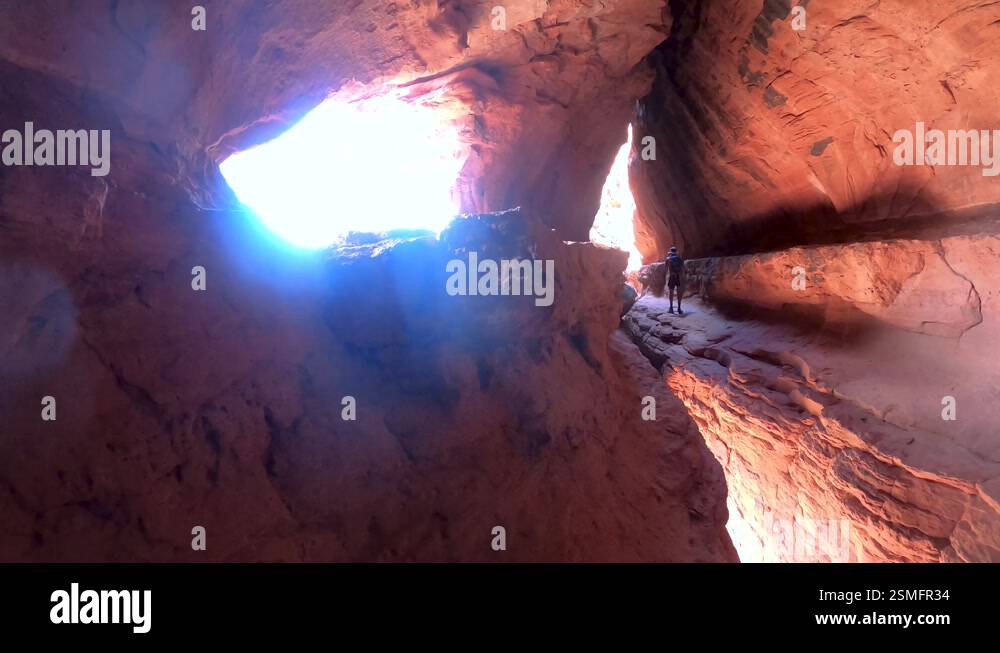 Walking in the Cave Window Stock Video Footage - Alamy