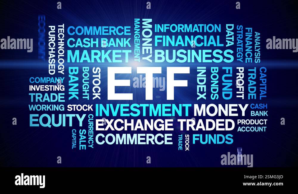 ETF Exchange Traded Funds animated word cloud,animation tag typography loop Stock Video Footage ...