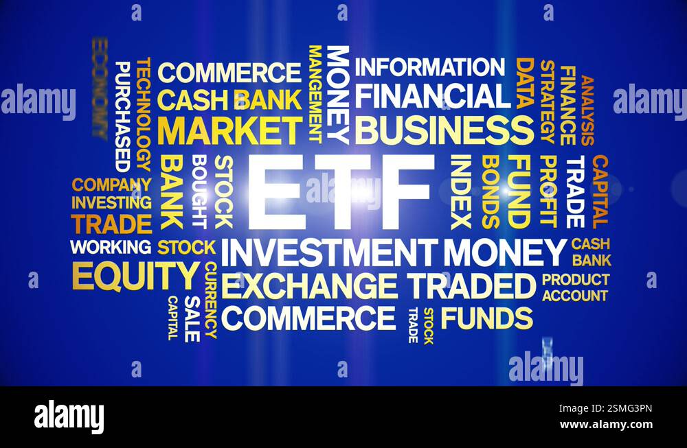 ETF Exchange Traded Funds animated word cloud,animation tag typography ...