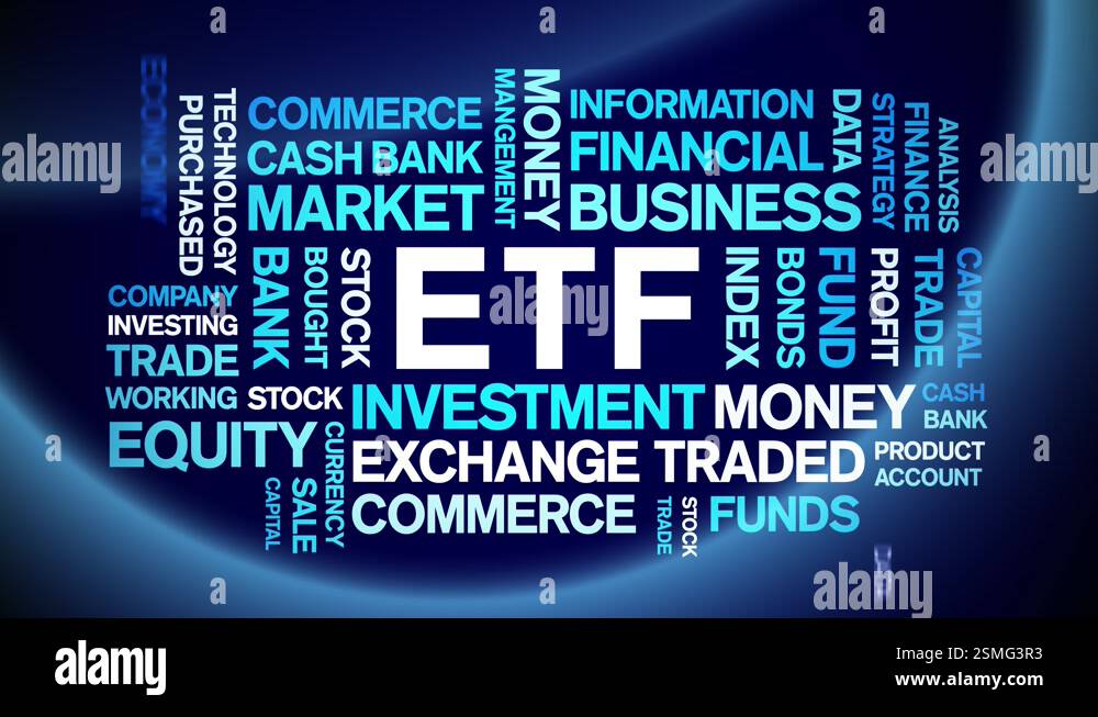 ETF Exchange Traded Funds animated word cloud,animation tag typography ...