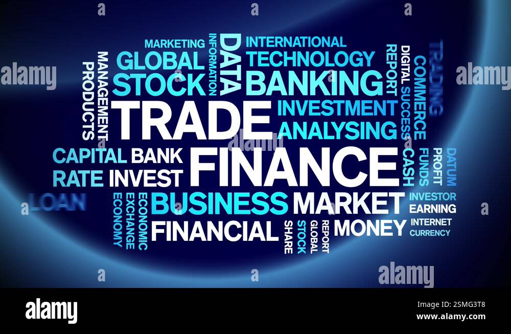 Trade Finance animated word cloud,animation kinetic typography seamless ...