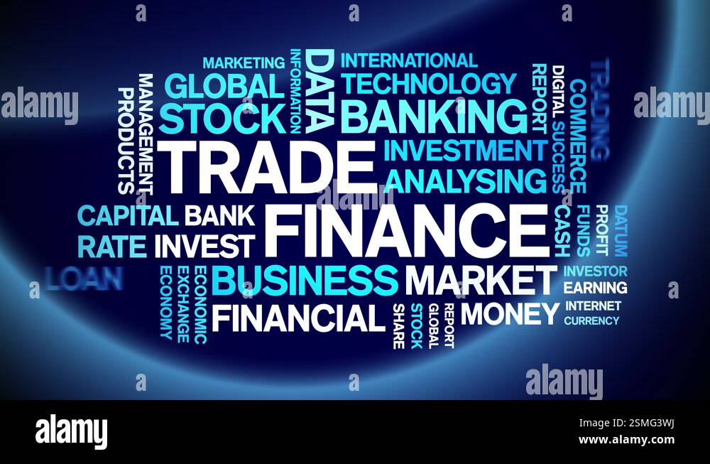 Trade Finance animated word cloud,animation kinetic typography seamless ...