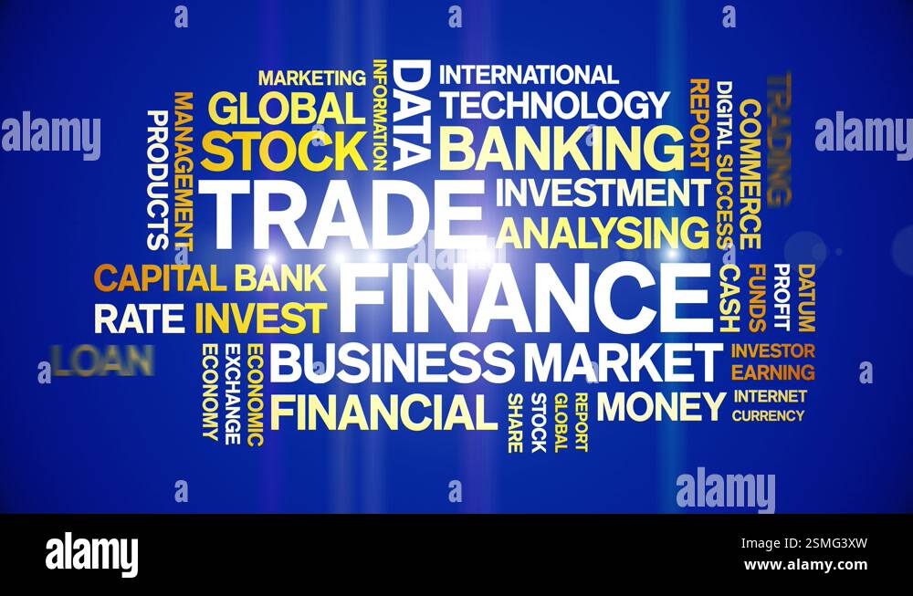 Trade Finance animated word cloud,animation kinetic typography seamless ...