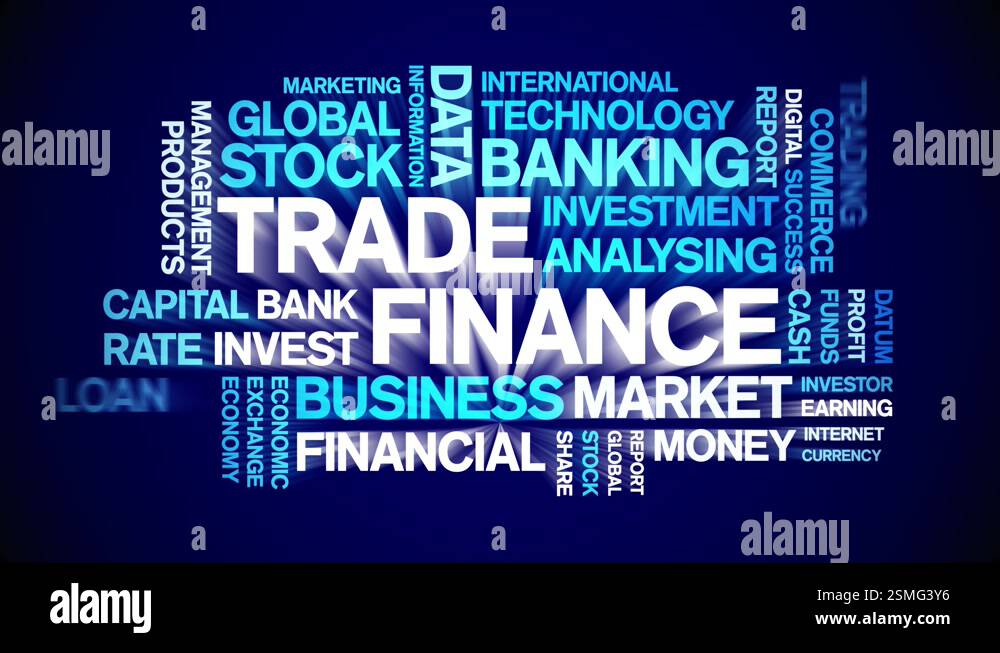 Trade Finance animated word cloud,animation kinetic typography seamless ...