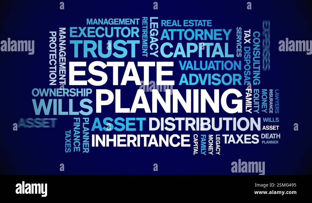Estate Planning animated word cloud,animation kinetic typography ...