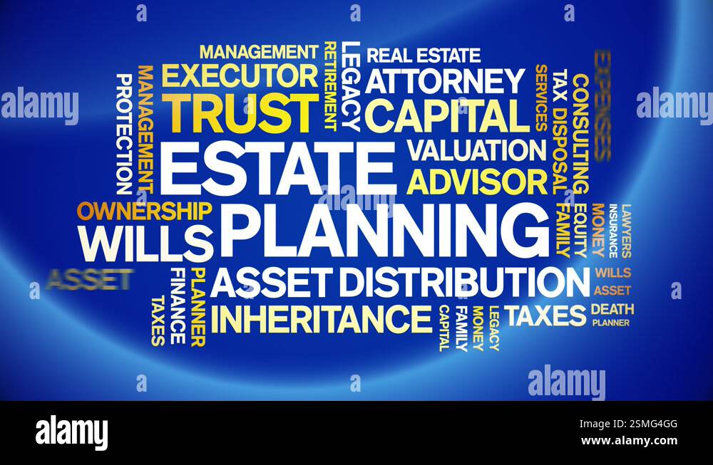 Estate Planning animated word cloud,animation kinetic typography ...
