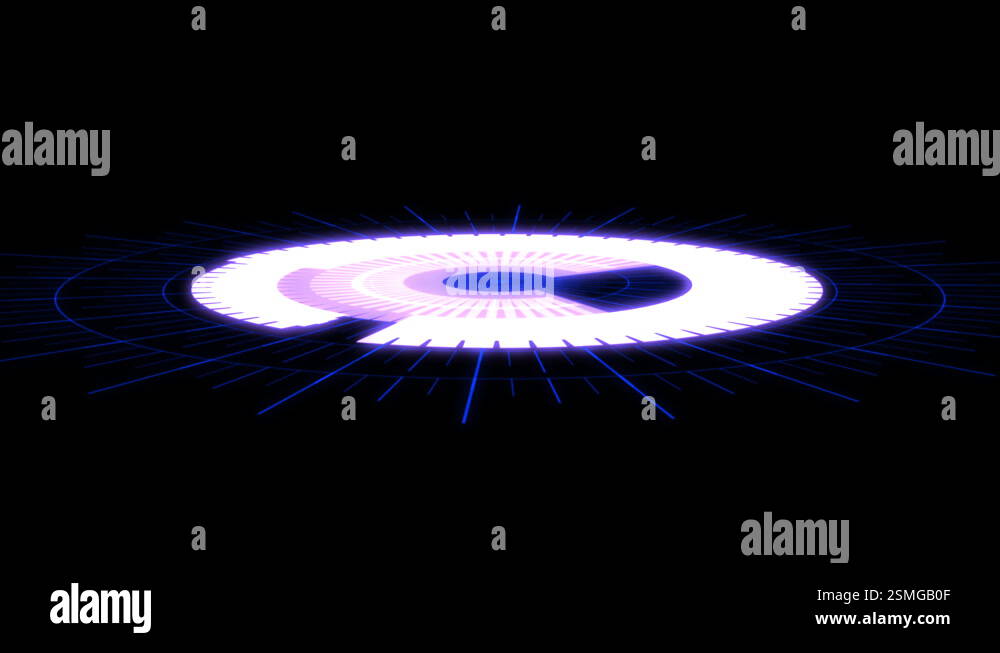 3D HUD Arc Audio Equalizer Radial Grids Blinking Purple X80 Degrees VJ ...